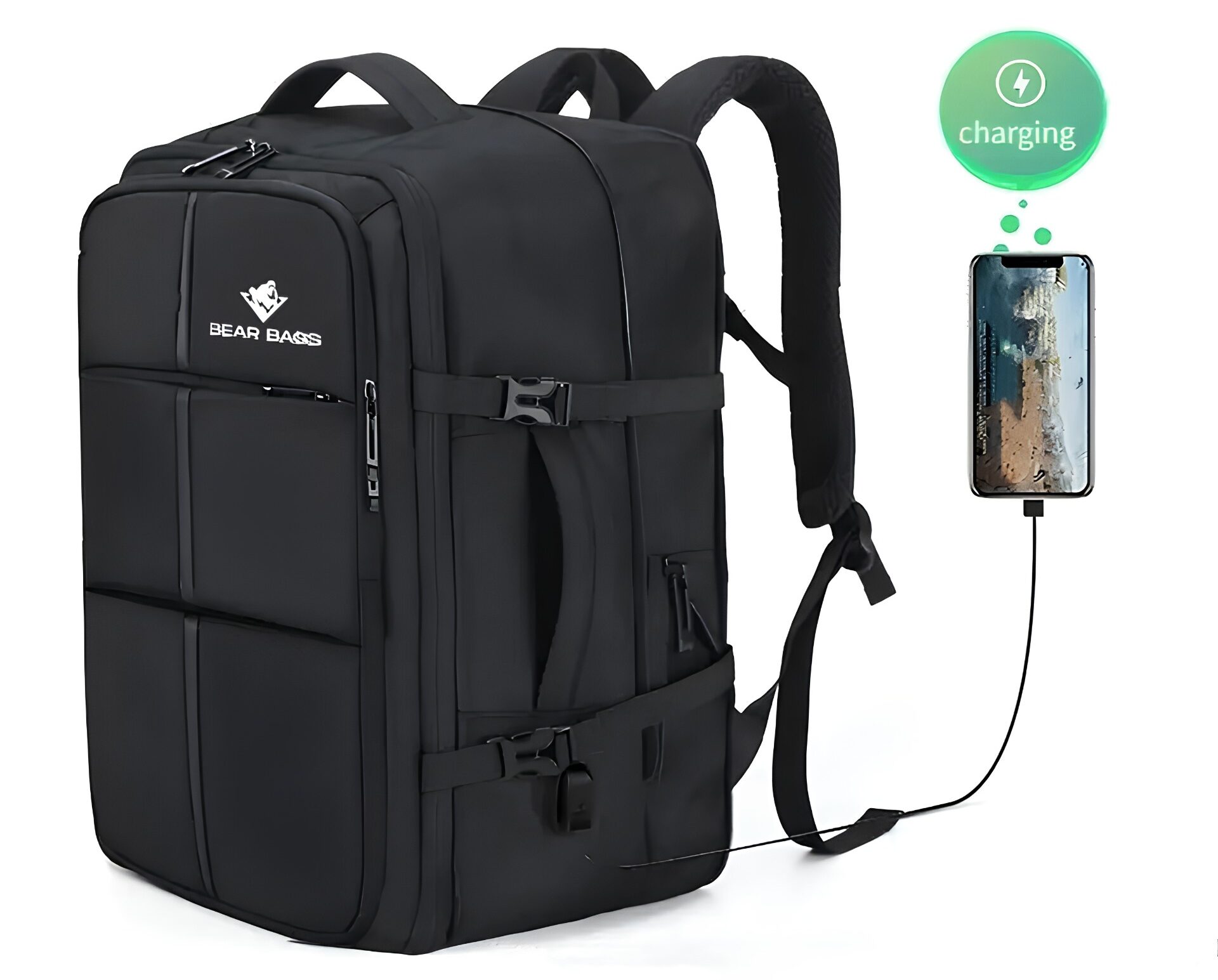 Venture - 4in1 45L Expandable Waterproof Business Backpack USB Charging ...